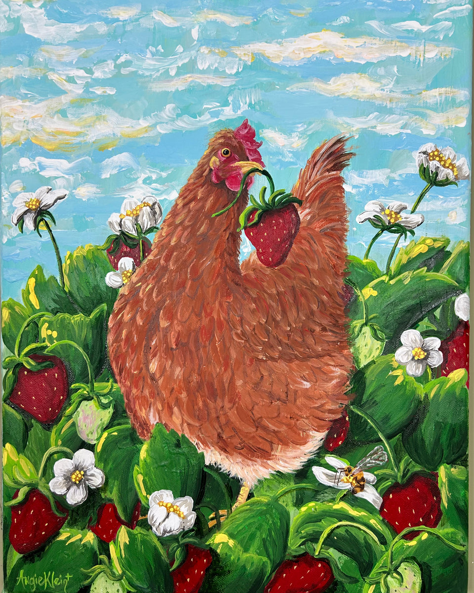 Penny Loves Strawberries Print - Original Art Print - Fine Art Print ...